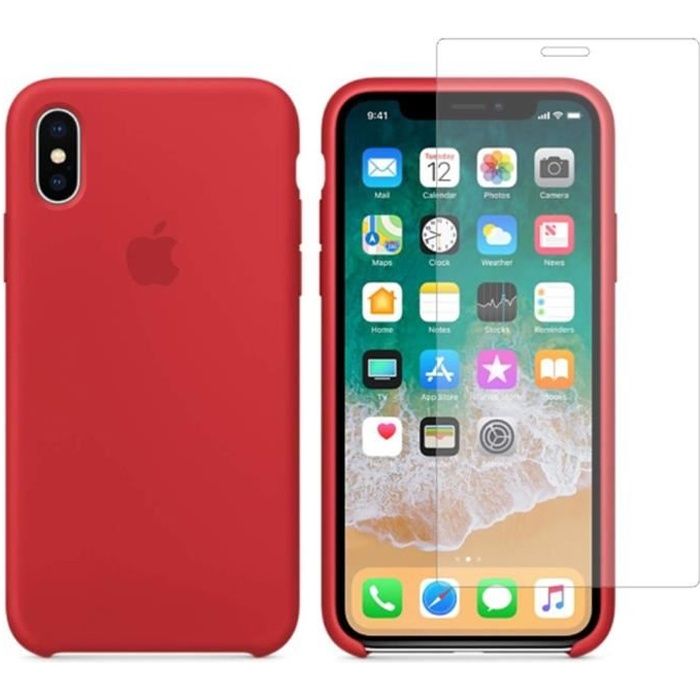 Apple Coque en silicone iPhone X/Xs (5.8'') - rouge -Restart ...