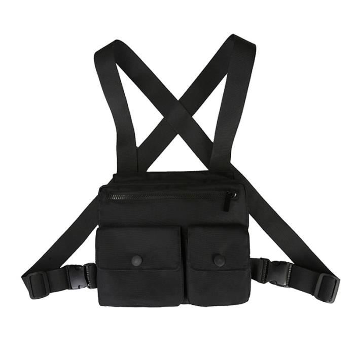 Sac banane,en toile pour homme,de style Hip-hop,gilet tactique,Kanye ...