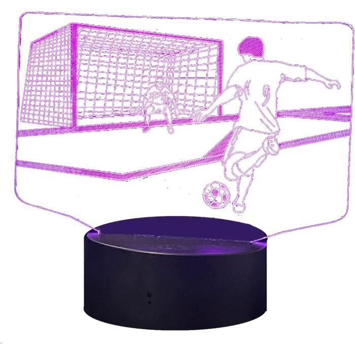 Soccer Player 3D Night Light Football Fan, The Last Minute Goal Led ...