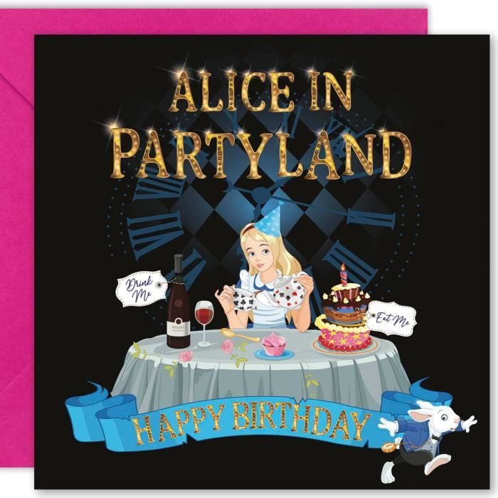 Alice Au Pays Des Merveilles – Carte D'Anniversaire Amusante Alice Au ...