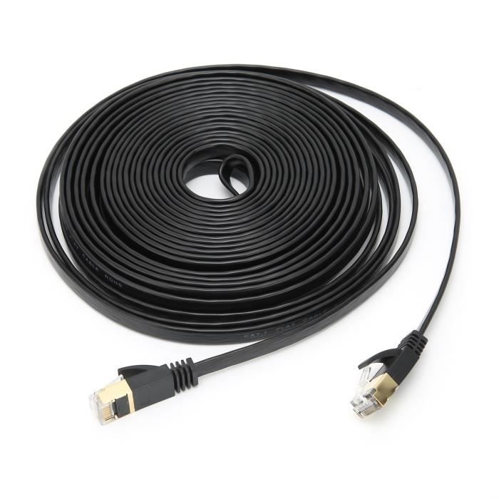 JIE Cble Réseau (30M)Cable Ethernet Cat7 Cable Réseau Cat7 À Double ...