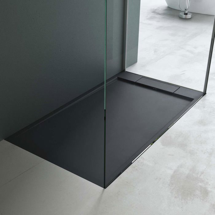 Mai & Mai Bac à Douche Receveur de Douche Gris-Noir en Résine Marbre ...