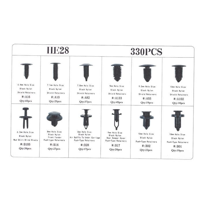 330Pcs 12 Sizes Assorted Car Body Push Pin Rivet Trim Clip For Bmw -Gm ...