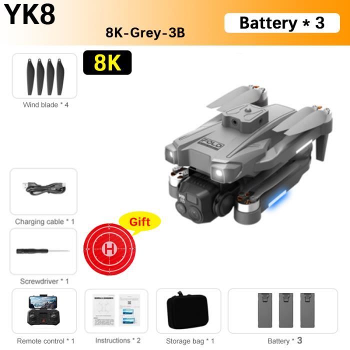 Drone - RNCYN - YK8 - Caméra HD 8K - Moteur Brushless - Évitement d ...
