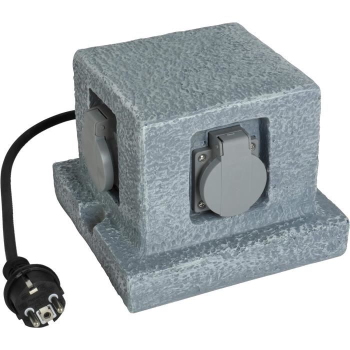 Multiprise Pour Le Jardin Aspect Pierre Prise Extérieure Ip 44 Colonne 4 Prises[J9283 ...