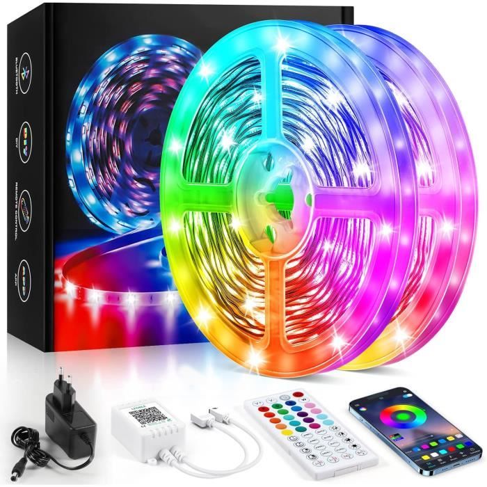 Lxyoug Ruban LED 30M, Bande LED Bluetooth RGB, Led Ruban Lneuse ...