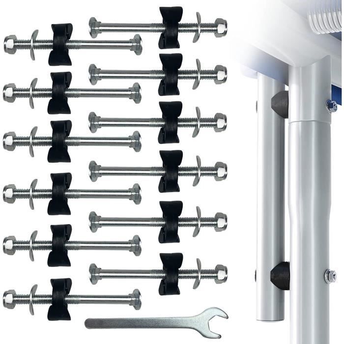 Jiehaojia Lot de 12 M6 vis de Trampoline en Acier galvanisé avec clé pour Trampoline Fixe8 ...