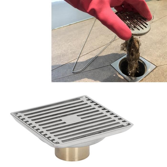 CHE Siphon de sol à grand débit Siphon de sol carré à grand débit de 4 ...