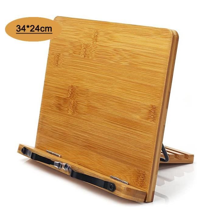Support pour Livre en Bambou - pupitre de lecture support tablette bois ...