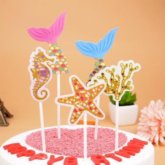 Topper De Gâteau Sirène - 12 Pièces Décoration De Gâteau Sirène Cupcake ...