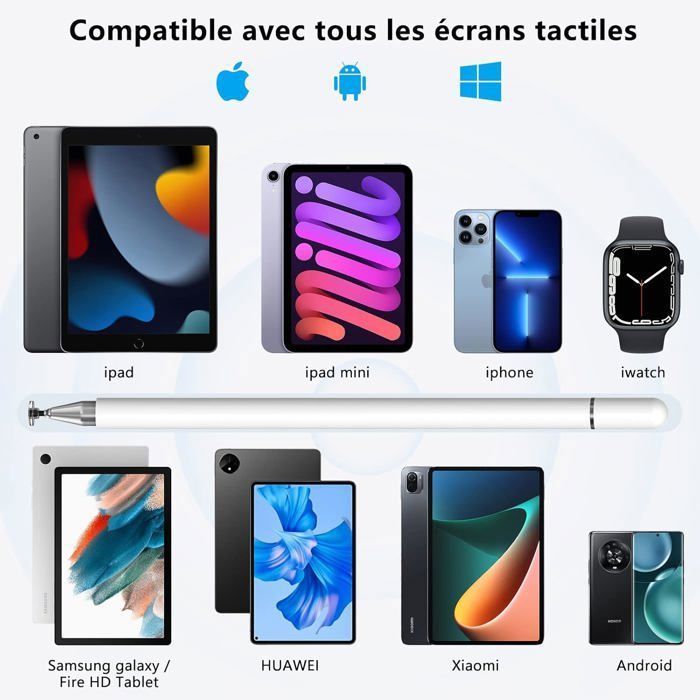 Stylet pour Tablette 2 en 1 Stylet Tactile Pencil iPad pour Toutes Les ...
