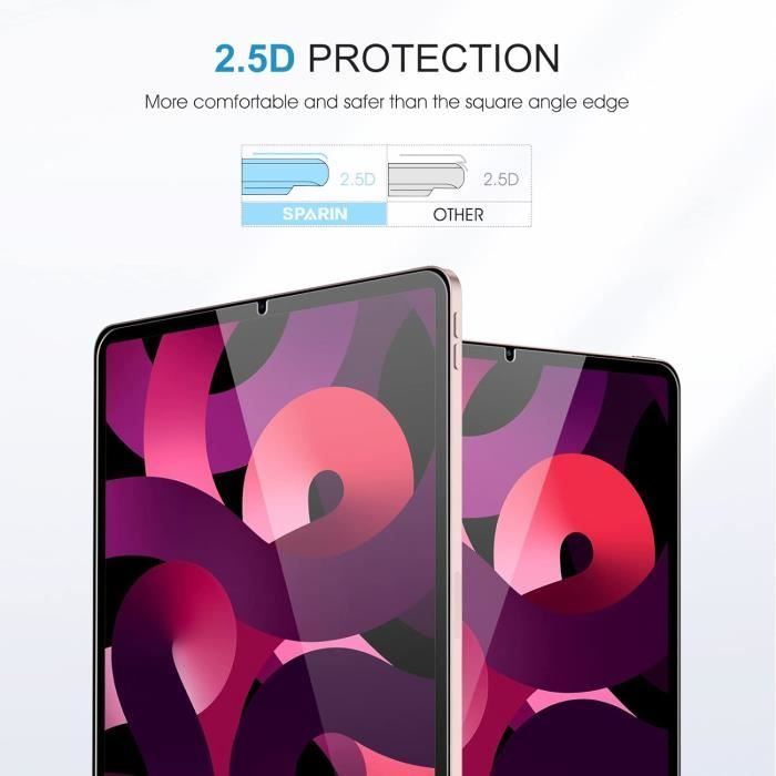 Verre Trempé pour iPad Air 5 2022, iPad Air 4 2020, 2 Pièces Protection ...