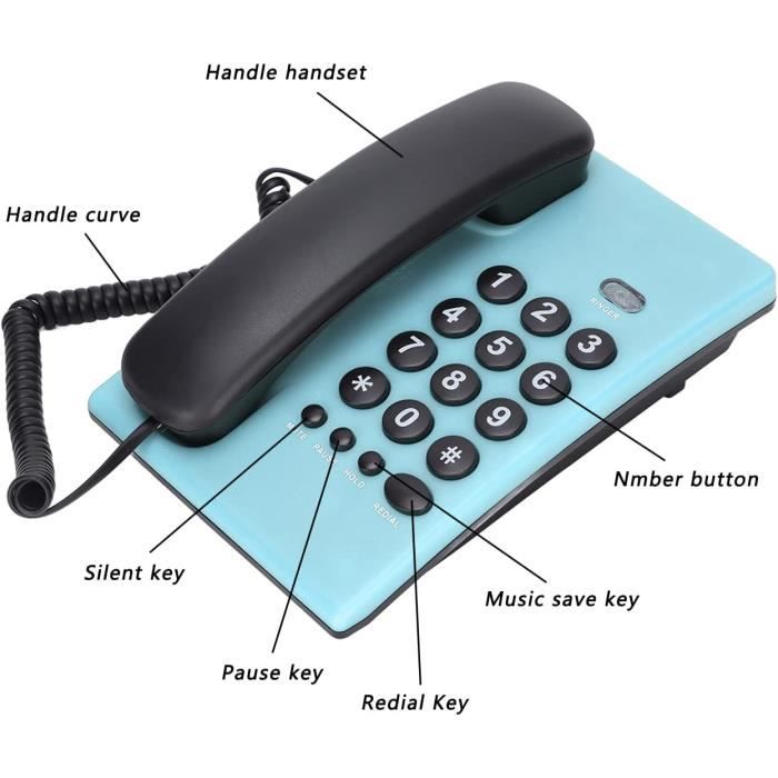 Téléphone Filaire Kx-T504 Pour Bureau À Domicile, Téléphone Multifonctionnel Fixe De Bureau À La ...