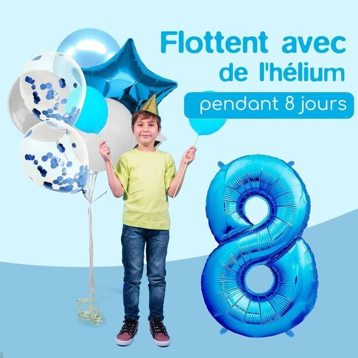® Ballon Anniversaire 18 Ans Bleu - 101 Cm Ballon Chiffre - Deco Kit ...
