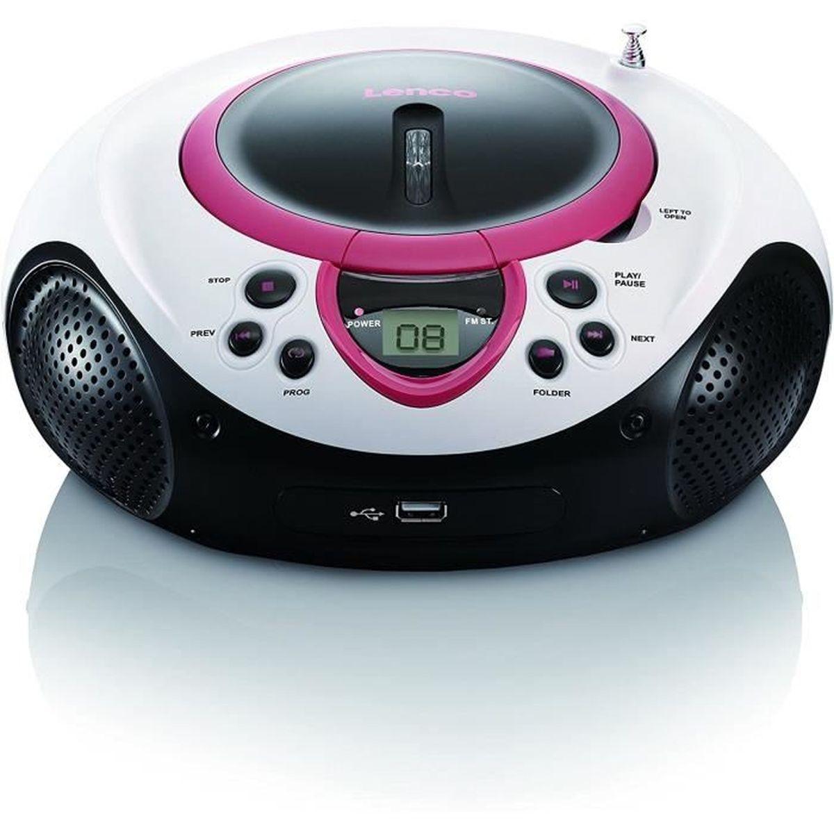 Lenco Radio Lecteur CD SCD-38 - Radio Portable MP3 - USB - FM - Fonctionne sur adaptateur et sur ...