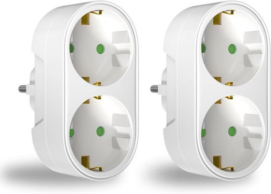 Multiprise 2 Prises Fiche Multiprise Electrique Murale Plate Avec 2 ...