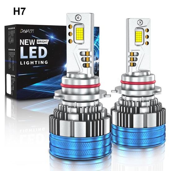 2Pcs Ampoules H7 CSP LED 12-24V 150W Super Brillant 22000LM 150W 6000K blanc, Halogène pour Feux ...