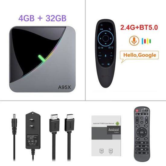 Boîtier Smart TV - RNCYN - G10S PRO - Android 9.0 - 4G 32G - 4K 60fps ...