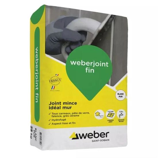 WEBER Mortier pour joint mince de carrelage weber.joint fin weber gris ...
