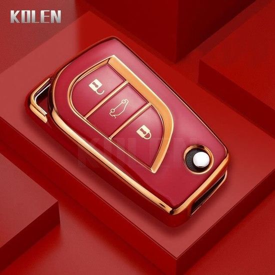 Porte-clés de voiture,Red only case--Coque de protection pour clé de voiture, en TPU, pour ...