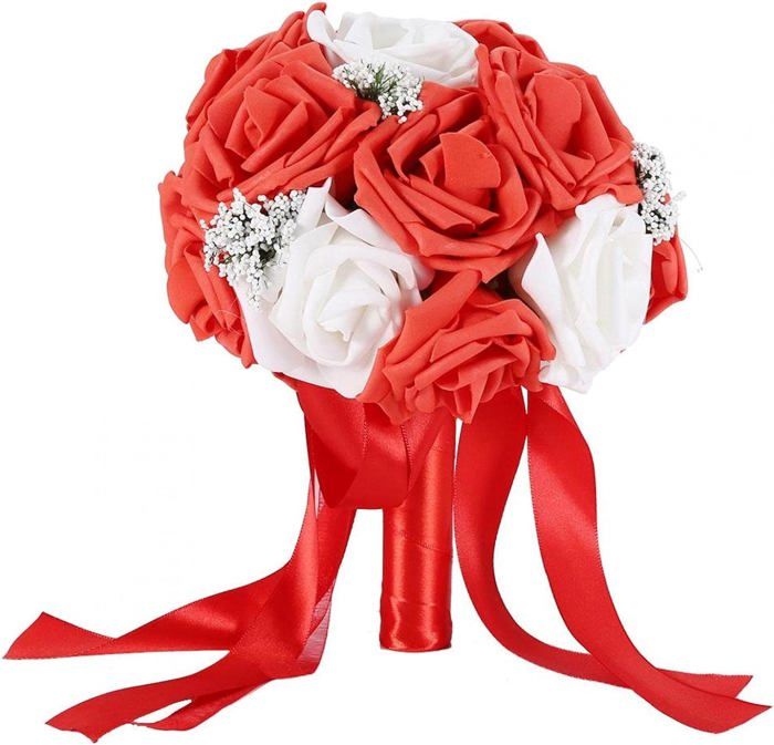 Bouquet De Mariée Artificiel, Bridesmaid Wedding Bouquet, Bouquet De ...