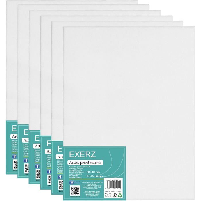 30X40Cm Panneaux De Toile 6Pcs A3,3Mm Cartons Entoilés,Toile À Peindre ...