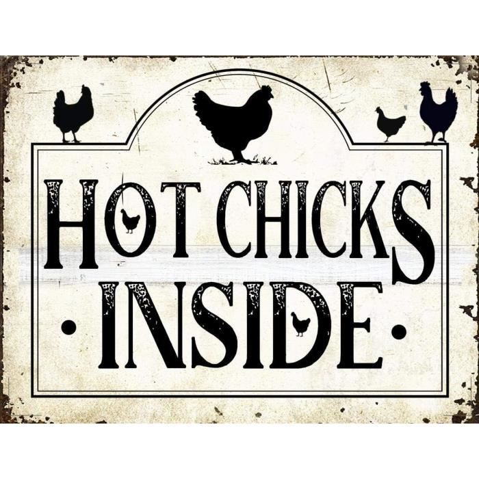 Chicken Signs For Coop Outdoor Hot Chicks Panneau Intérieur Pour ...