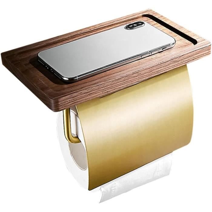 Support Papier Wc Mural Porte Rouleau Wc Bois Support Papier Toilette ...