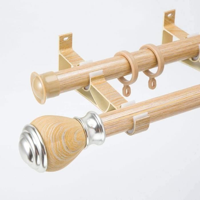 Grain De Bois Tringle à Rideau,Coup Unique Double Alliage D'aluminium ...