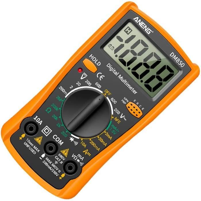 Multimètre Numérique Grand Écran Multimètre Testeur Orange Compte ...
