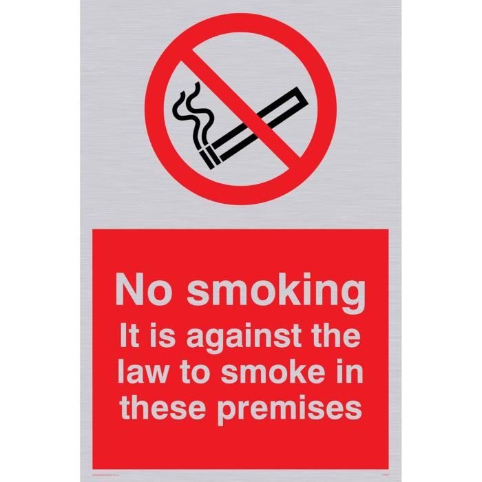 Ps981-A4P-Sv Panneau En Vinyle Argenté « No Smoking It Is Against The ...
