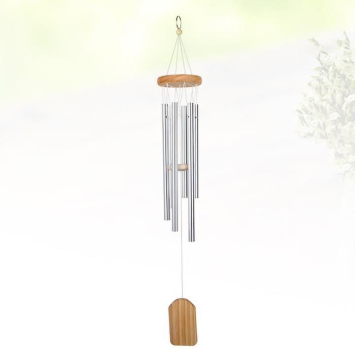 Small Idyllic 6 Pipe Aluminum Tubes Wind Chime Hanging Bell Household ...