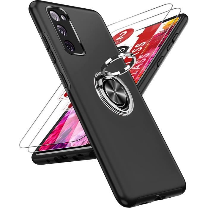 Coque pour Samsung Galaxy S20 FE 5G/4G Anneau Support + 2 Protection écran, LeYi 360°Protégé ...