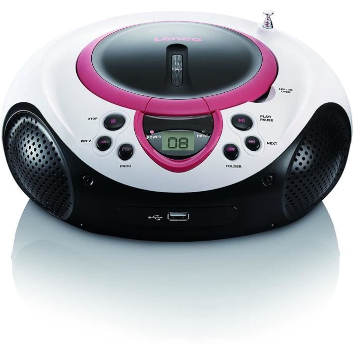 Lenco Radio Lecteur CD SCD-38 - Radio Portable MP3 - USB - FM - Fonctionne sur adaptateur et sur ...