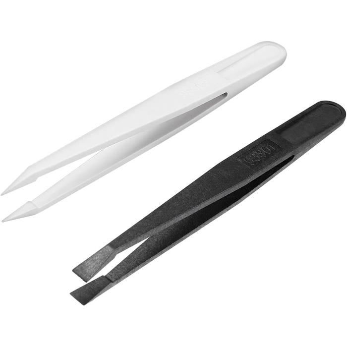 93302 Pince À Épiler Antistatique À Pointe Blanche Et Pointe Plate ...