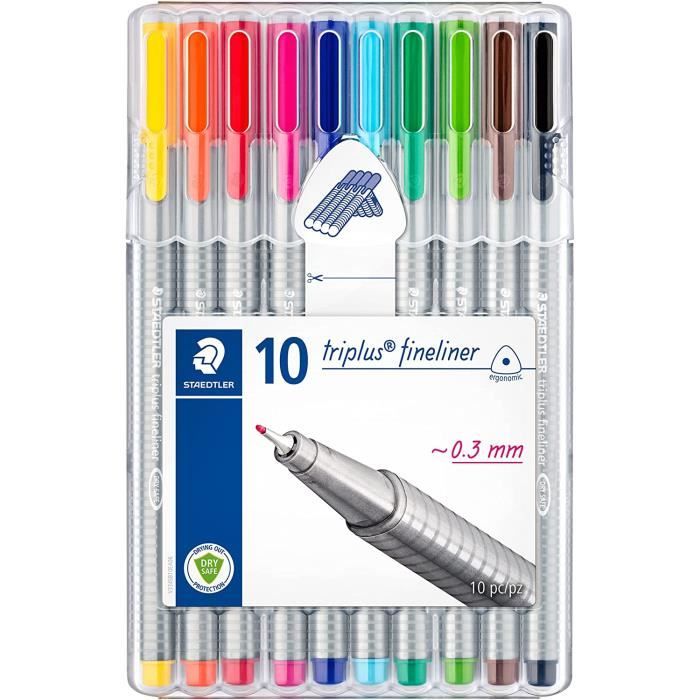 Staedtler Triplus Fineliner, Feutres à pointe extra-fine pour écriture et contours, Étui ...