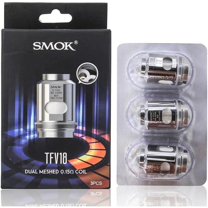Bobine SMOK TFV18 maillée 0.33ohm - double maille 0.15ohm - TFV18 RBA ...