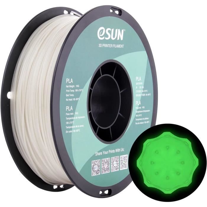 FIL POUR IMPRIMANTE 3D PLA Glow in the Dark Vert Filament 1.75mm ...