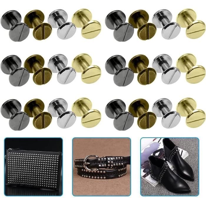 Rivet 80 Paires Rivets Cuir Rivet En Métal Acier Jeux De Rivets En ...