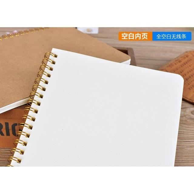 CAHIER,Blank--Carnet de notes à spirales A5, grille à points Kraft ...