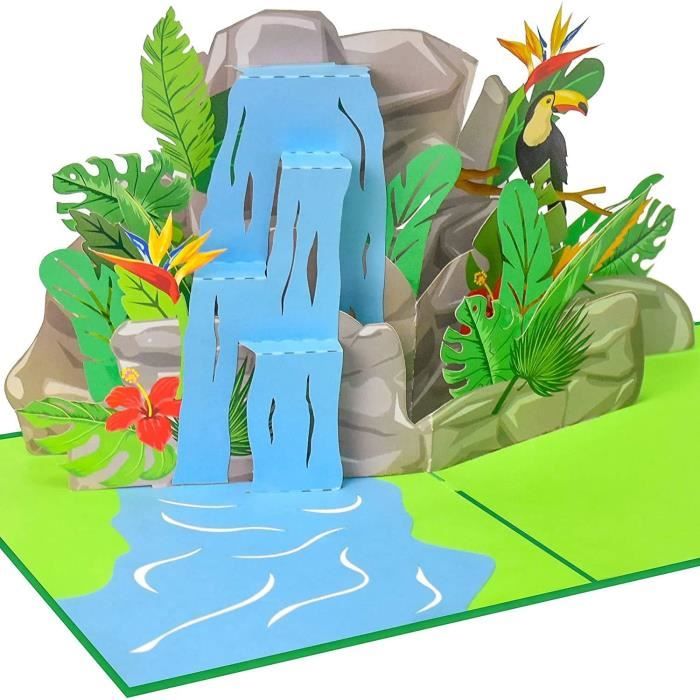 Carte Pop-Up 3D Avec Cascade Tropicale Pour Toutes Les Occasions–Carte ...