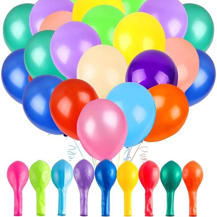Ballons anniversaire -lot de 100 ballons gonflables - LATEX NATUREL ...