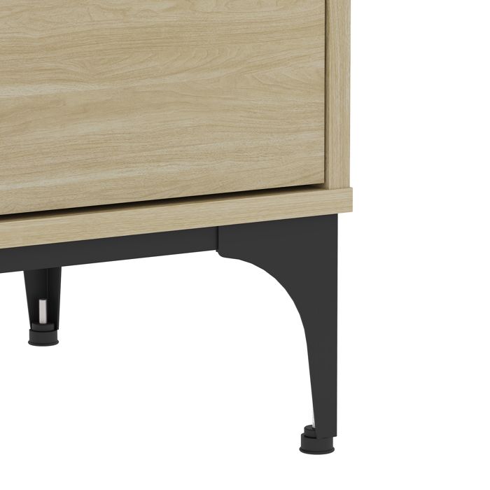 Meuble TV Kistiandi 140 x 40 x 50 cm effet chêne clair - Cdiscount Maison