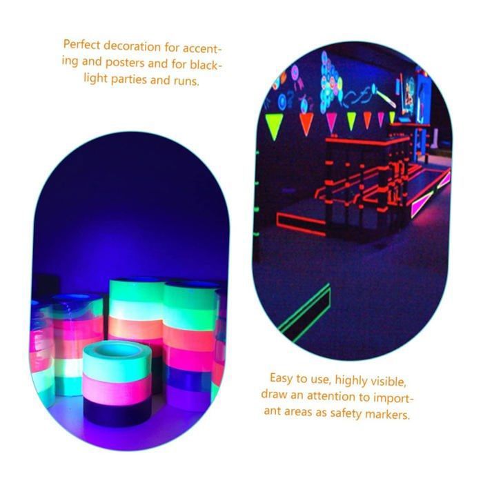 2 Ensembles Ruban Fluorescent Lumineux Adhésif Réactif Uv Pour ...