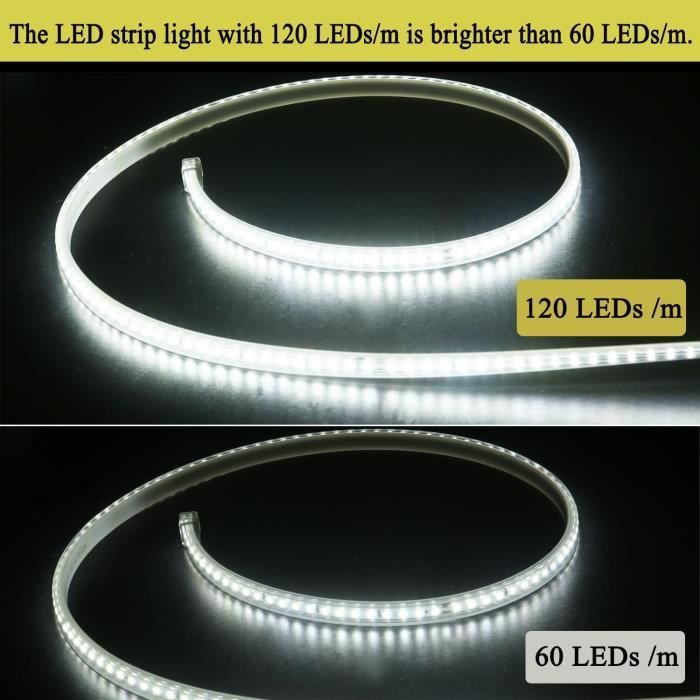 Bande Led 1M, Très Lumineux Ruban Led 220V 230V Sans Transformateur ...