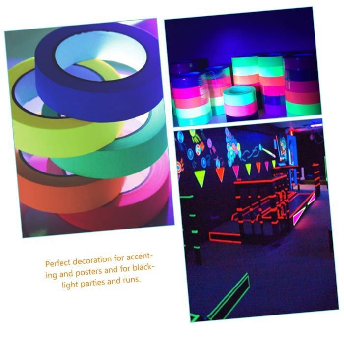 2 Ensembles Ruban Fluorescent Lumineux Adhésif Réactif Uv Pour ...