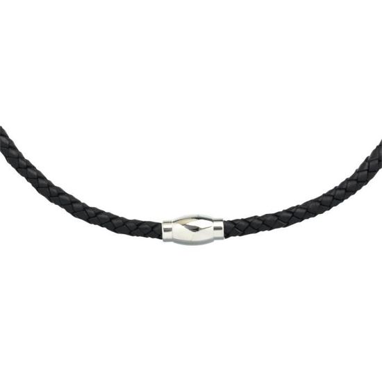One Man Show - Collier cordon cuir - Noir - Homme - Achat / Vente ...