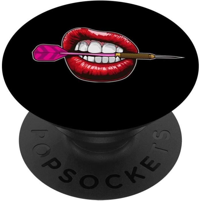 Darts Lips - Lèvres de fille avec une fléchette dans la PopSockets ...