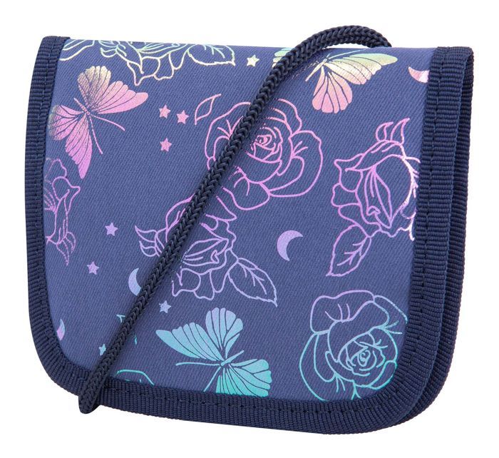 McNeill Pochette du cou bleu rose pour fille - Neck Pouch Roses 302297