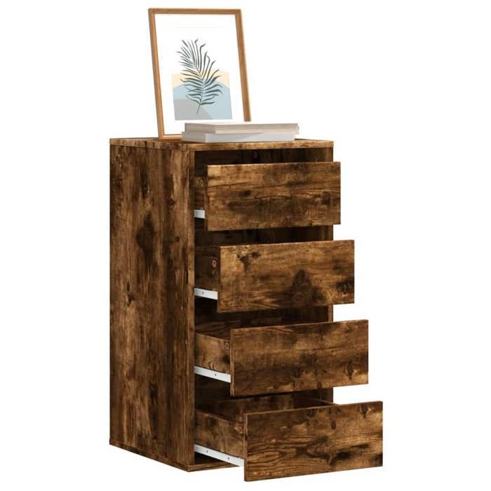 Commode d'angle chêne fumé 40x41x76cm - Usage Intérieur/jardin - VIDAXL ...